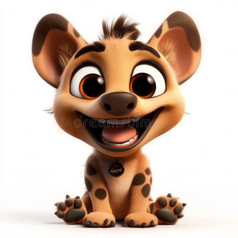 Cartoon Illustration of a Hyena Character in a Realistic 3D Environment ...