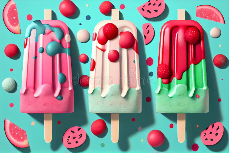 Cartoon Illustration of Ice Cream. Greeting Cartoon Card Stock ...