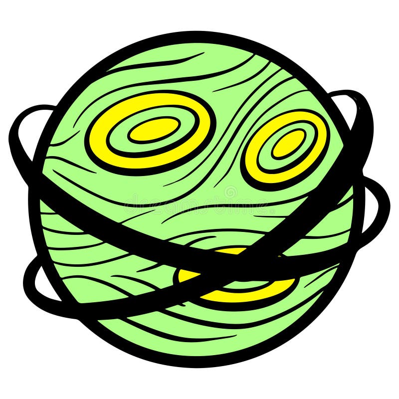 Cartoon Illustration of an Imaginary Plant in Space for Logo or Icon ...