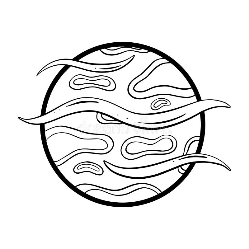 Cartoon Illustration of an Imaginary Plant in Space for Logo or Icon ...