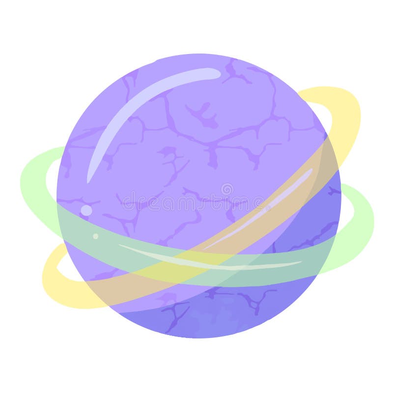 Cartoon Illustration of an Imaginary Plant in Space for Logo or Icon ...