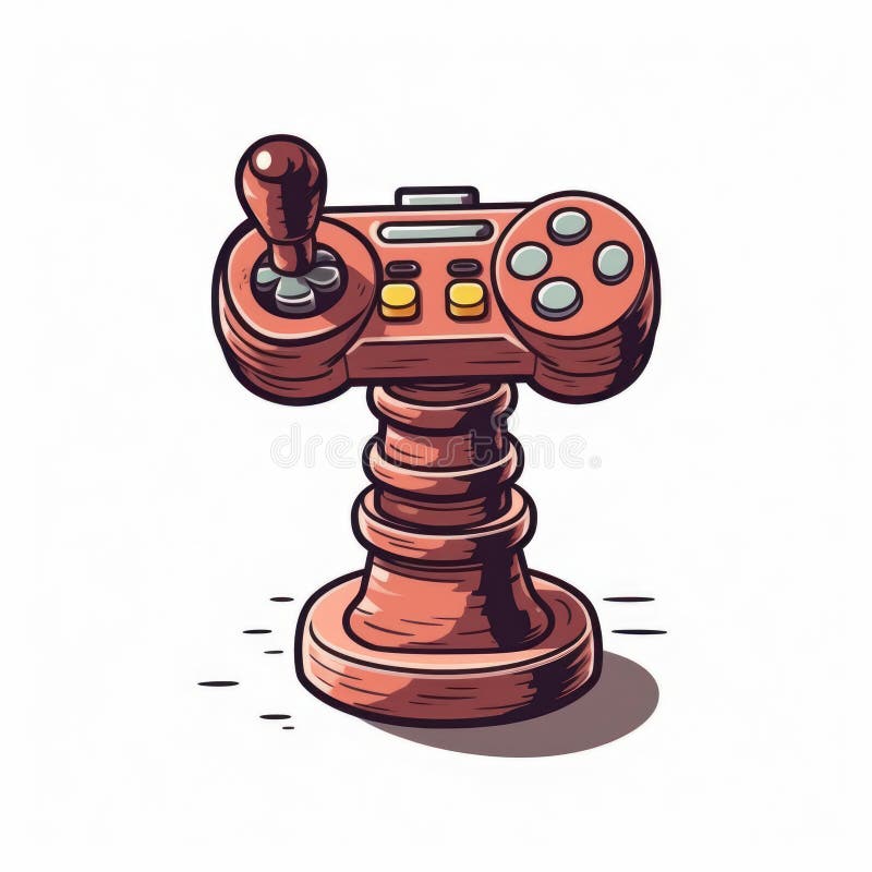A Cartoon Illustration of a Joystick. Stock Illustration - Illustration ...