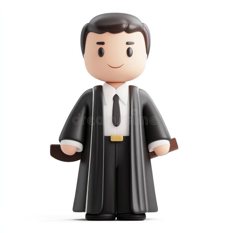 Smiling Cartoon Judge in Robe, Gavel in Hand Stock Illustration ...