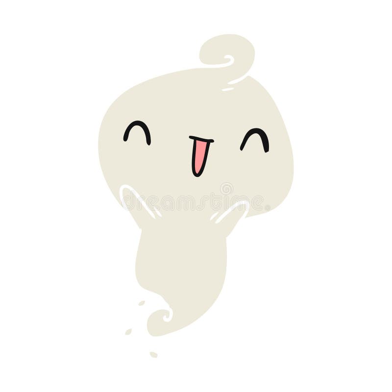 Cartoon Illustration Kawaii Cute Dead Ghost Stock Vector - Illustration ...