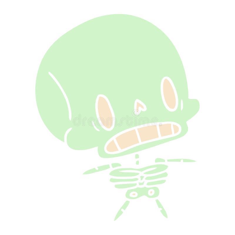 Cartoon Illustration Kawaii Cute Dead Skeleton Stock Vector ...