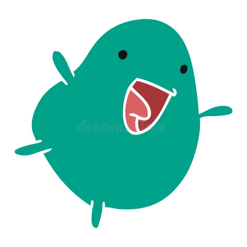 Cartoon Illustration Kawaii Cute Happy Bean Stock Vector - Illustration ...