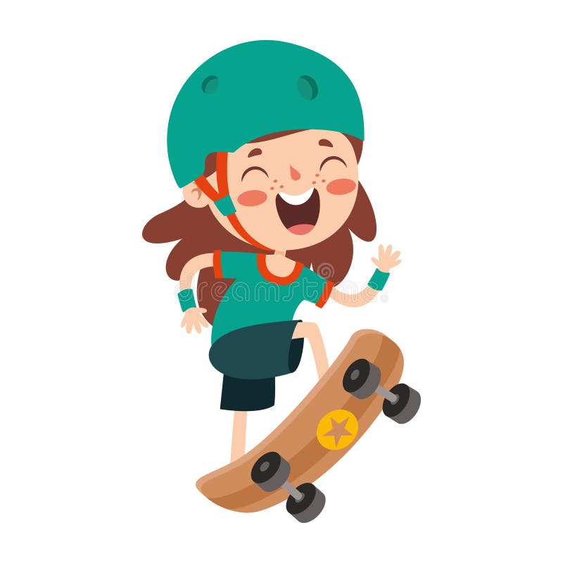 Kids Playing Skateboard Ramp Stock Illustrations – 19 Kids Playing ...