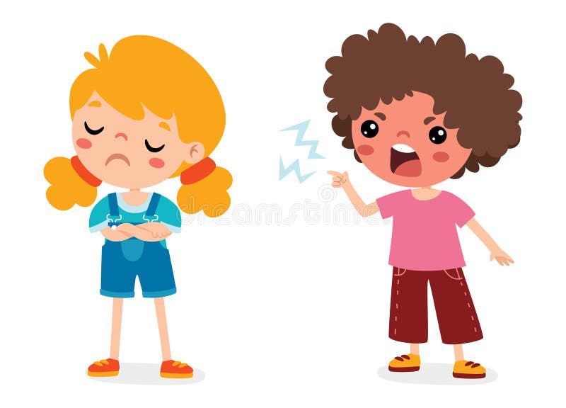 Cartoon Illustration of Kids Quarrel Stock Illustration - Illustration ...