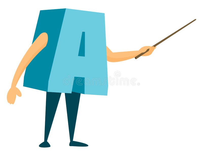 Letter Teaching or Holding a Pointer in Presentation Stock Vector ...