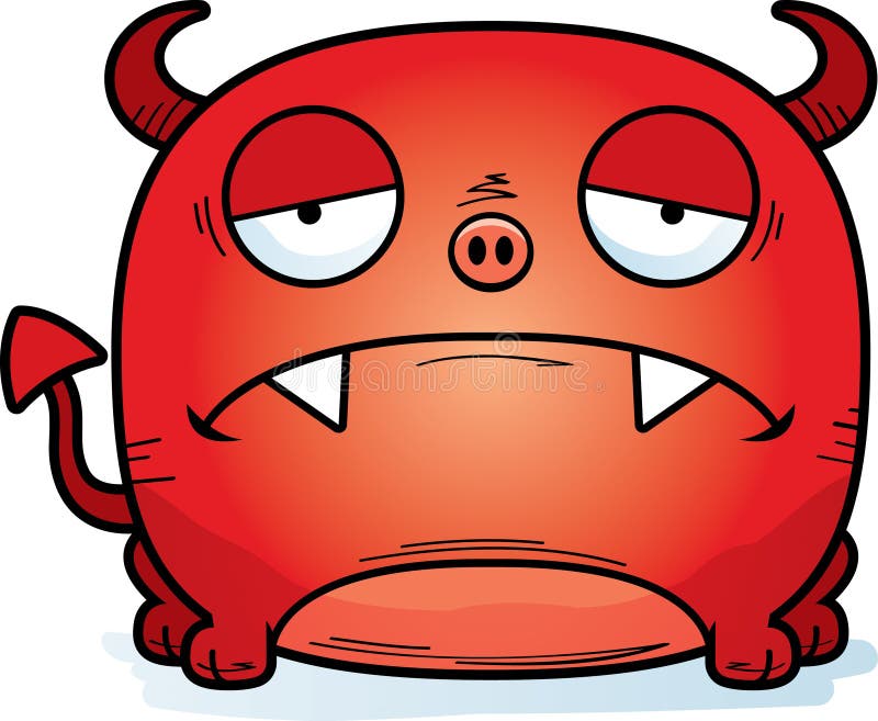 Sad Little Devil stock vector. Illustration of clipart - 116184835