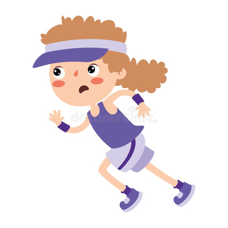 Cartoon Illustration of a Little Kid Running Stock Vector ...