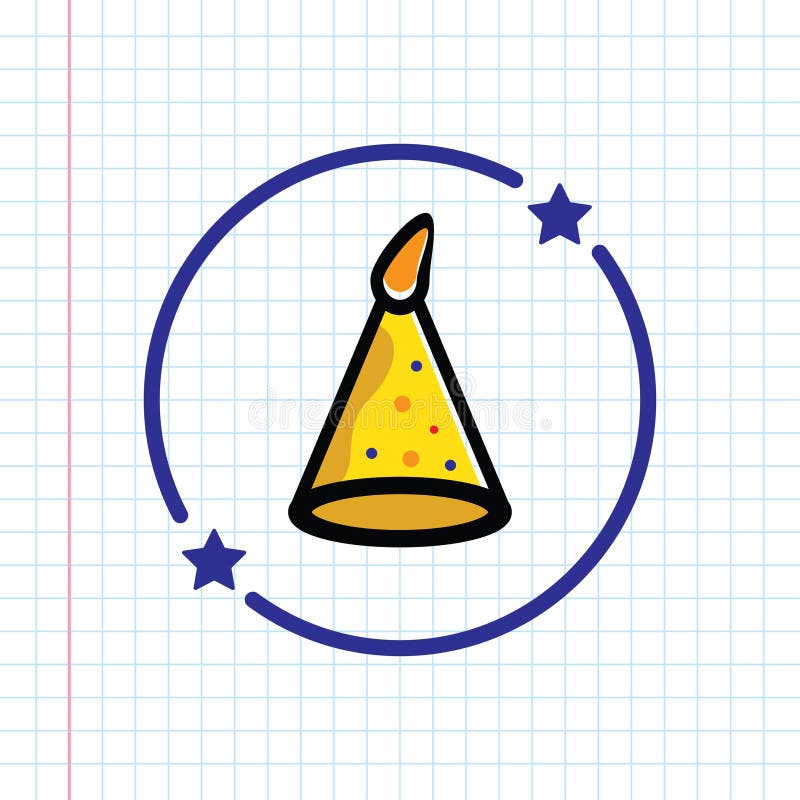 Hand Drawn Cartoon Illustration of Magic Hat. Stock Vector ...