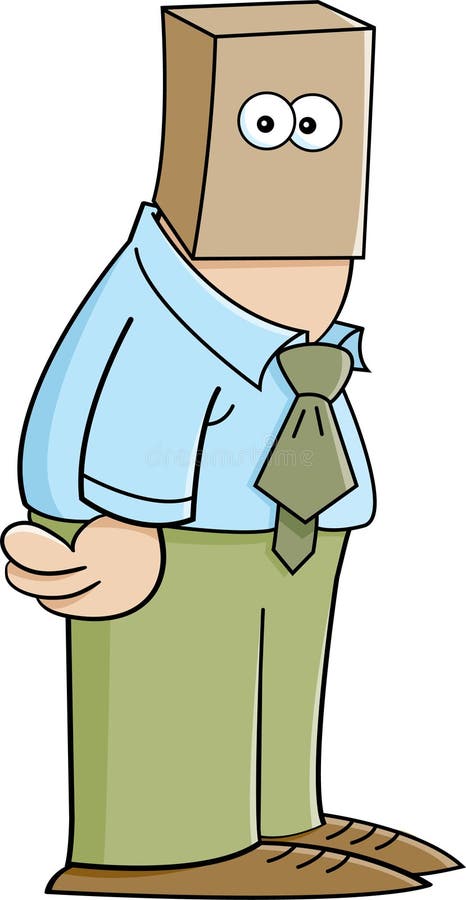 Cartoon Man with Bag on His Head Stock Vector - Illustration of costume ...