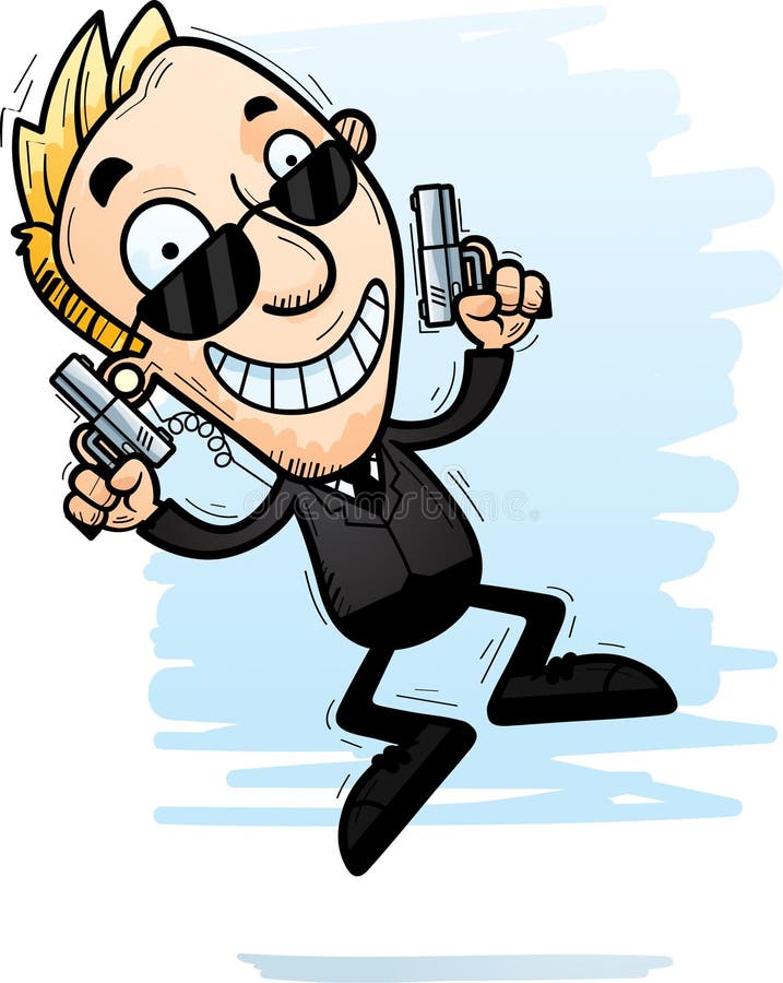 Cartoon Agent Jumping stock vector. Illustration of smiling - 116278630