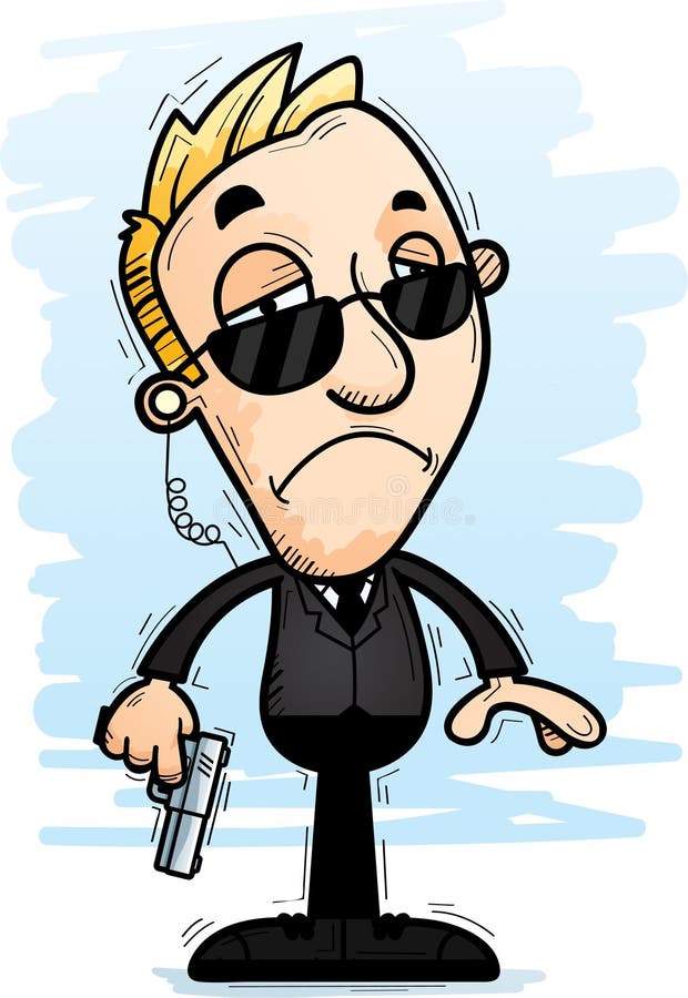 Sad Cartoon Agent stock vector. Illustration of graphic - 116278616