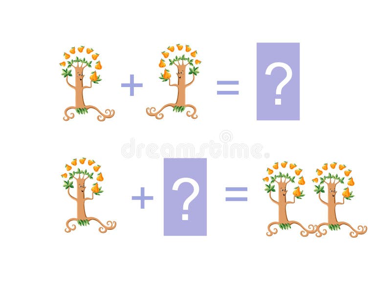 Cartoon Illustration of Mathematical Addition. Stock Vector ...