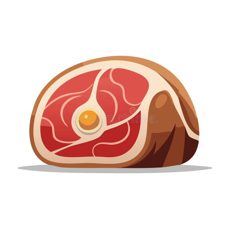 Cartoon Illustration of a Meat Cut with Fat and Bones Stock Vector ...