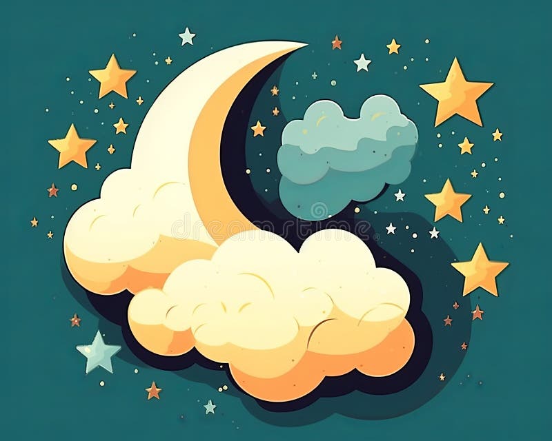 Cartoon Illustration of Planets and Stars in Space Stock Photo - Image ...