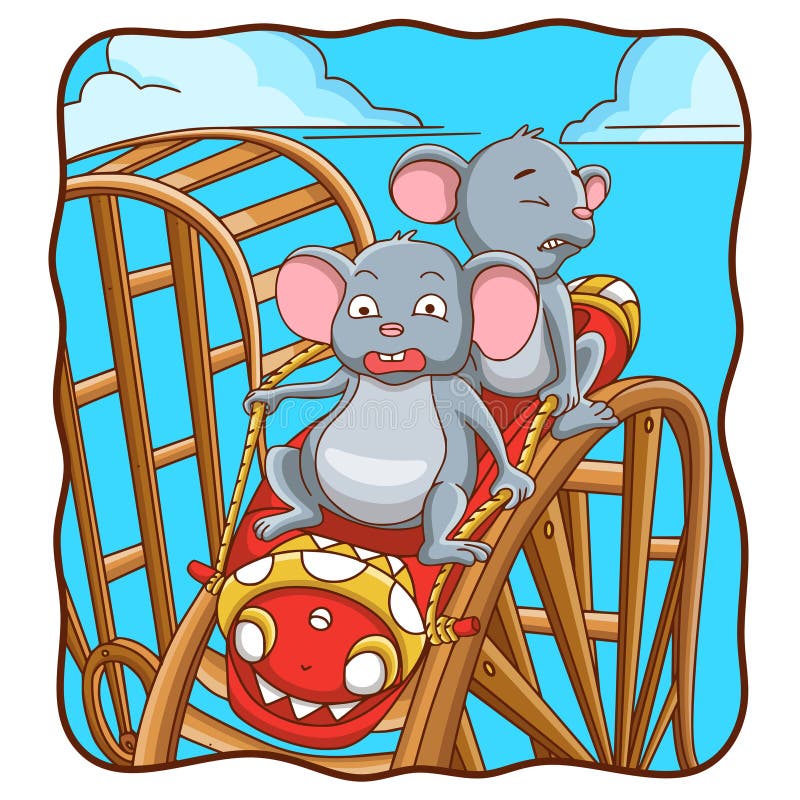 Cartoon Illustration Mouse Playing Stock Illustration - Illustration of ...
