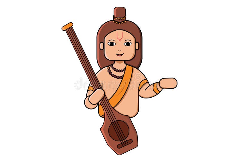 Cute Narada Muni stock vector. Illustration of faith - 119559740