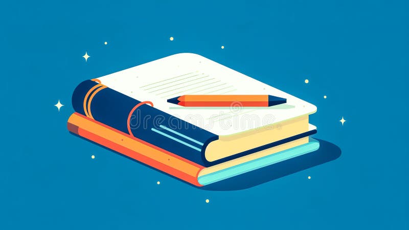 Cartoon Illustration with Notepad Isolated, Generative AI. Stock ...