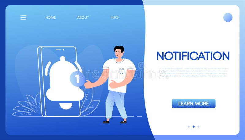 Cartoon Illustration with Notification People for Marketing Design ...