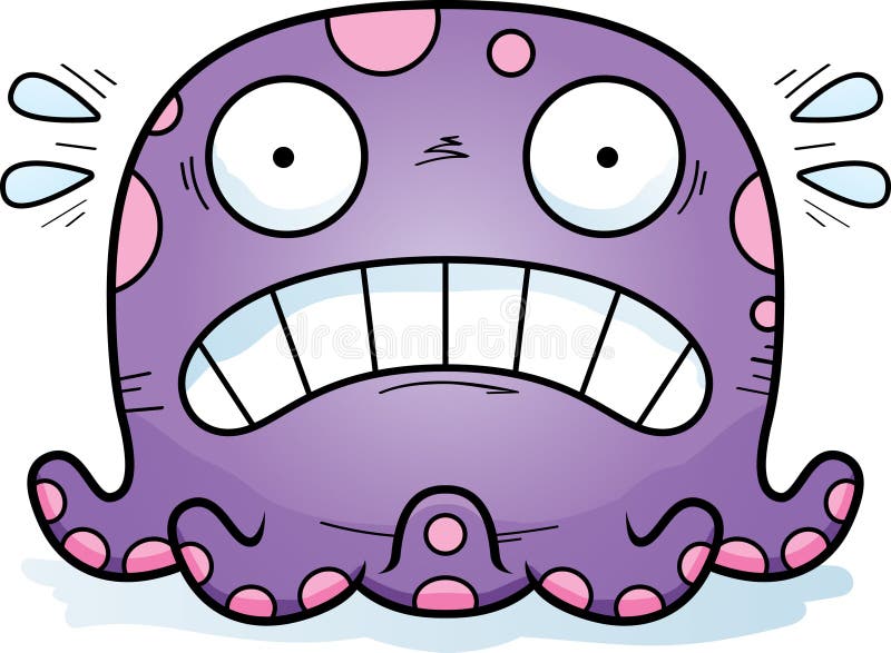 Scared Little Octopus stock vector. Illustration of scared - 115805744