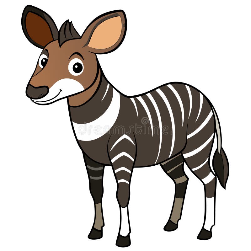 Okapi cartoon vector art stock vector. Illustration of features - 367493755