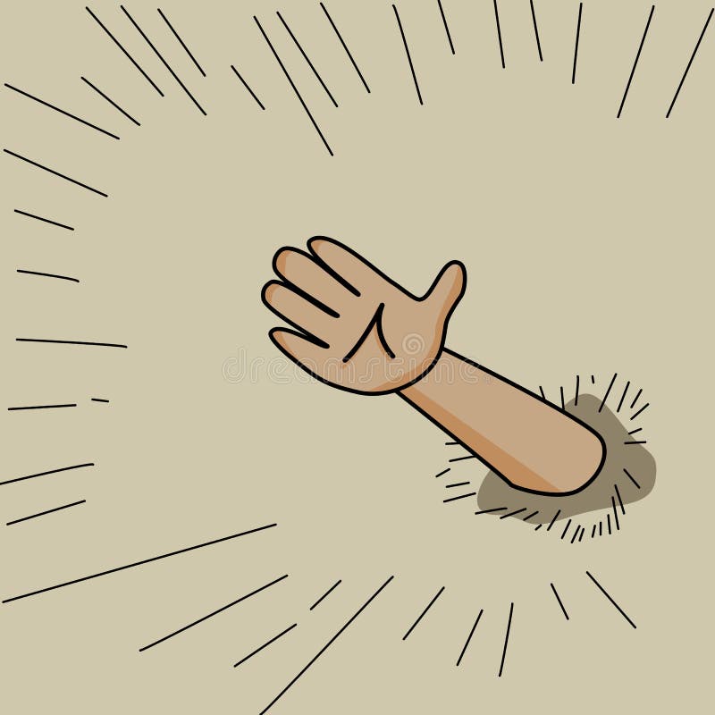 Cartoon Illustration of a Open the Palm of the Hand. Flat Vector ...
