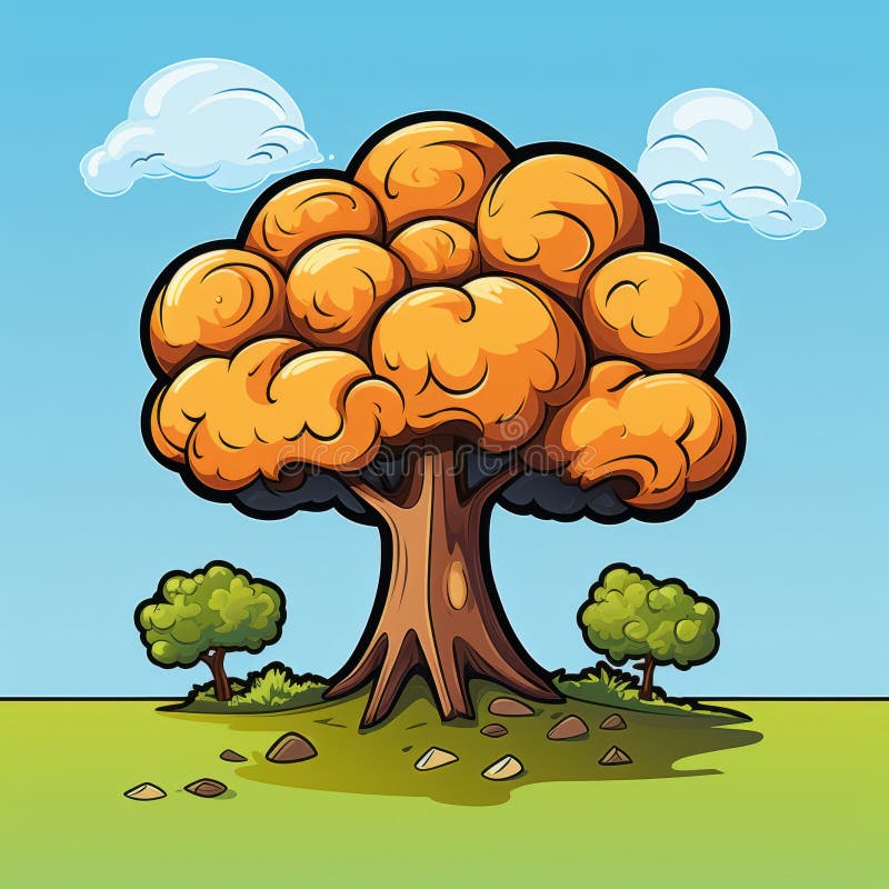 Cartoon Illustration of an Orange Tree Stock Illustration ...