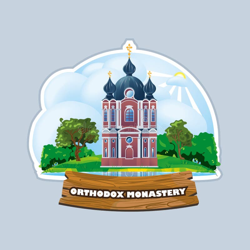 Cartoon Illustration of Orthodox Monastery Stock Vector - Illustration ...