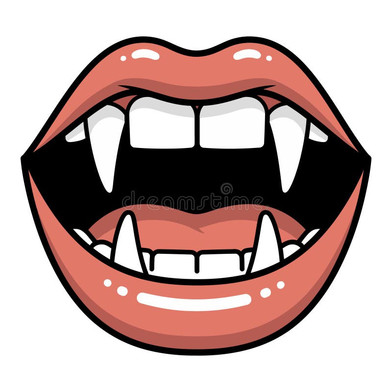 Vampire Lips Cartoon Illustration Stock Illustration - Illustration of ...