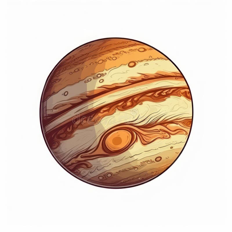 A Cartoon Illustration of the Planet Jupiter. Generative AI. Stock ...