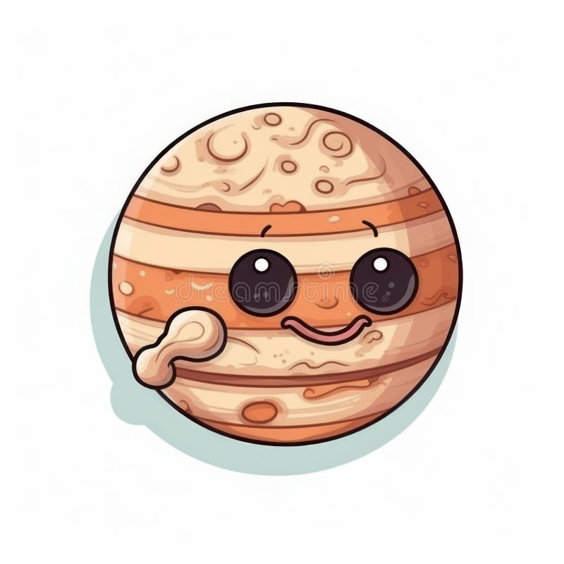A Cartoon Illustration of the Planet Jupiter. Generative AI. Stock ...