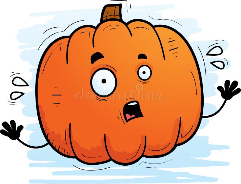 Scared Cartoon Pumpkin stock vector. Illustration of pumpkin - 115808507
