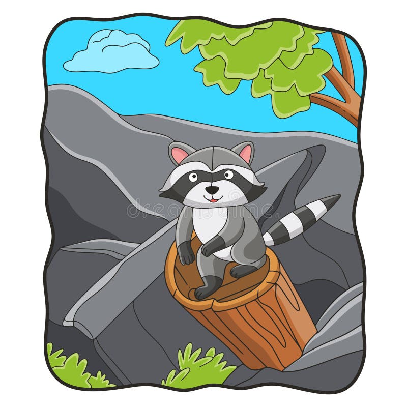 Cartoon Illustration Raccoon Stock Illustration - Illustration of ...