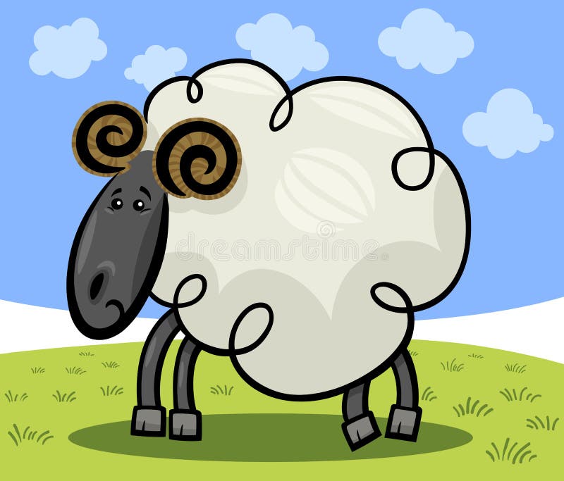 Cartoon Sheep Farm Animal Character Stock Vector - Illustration of ...