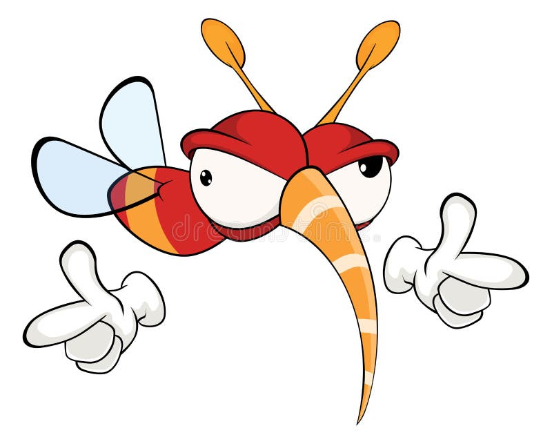 Cartoon Illustration of a Red Fly Insect for a Computer Game Stock ...