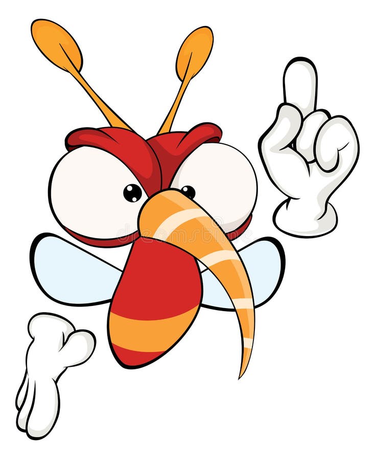 Cartoon Illustration of a Red Fly Insect Stock Vector - Illustration of ...