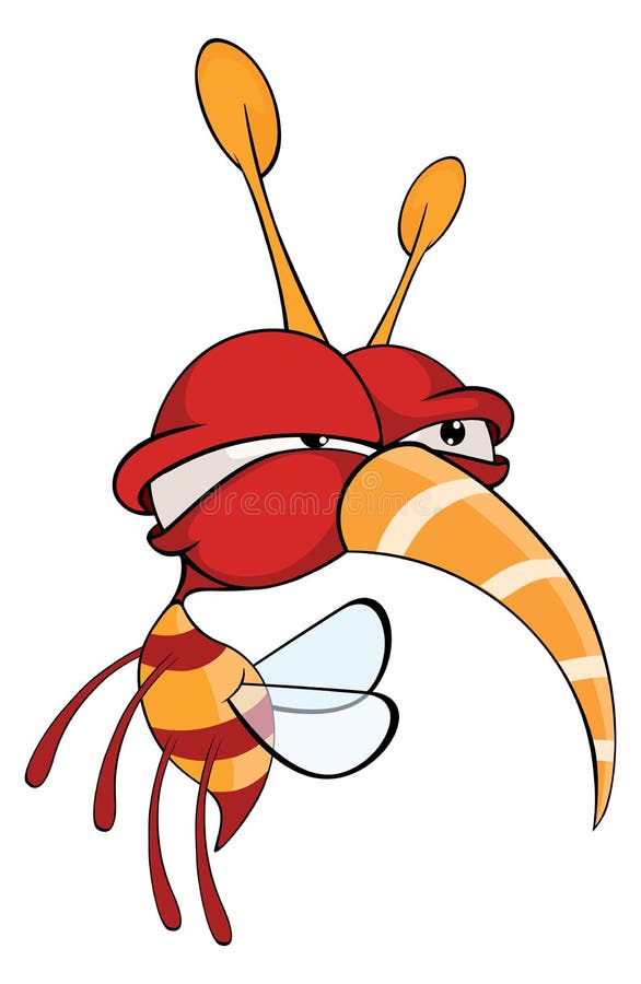 Cartoon Illustration of a Red Fly Insect Stock Vector - Illustration of ...