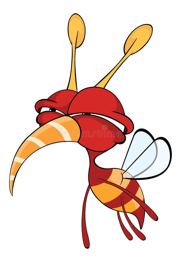 Cartoon Illustration of a Red Fly Insect for a Computer Game Stock ...