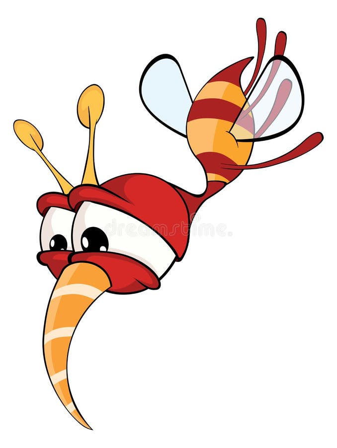 Cartoon Illustration of a Red Fly Insect Stock Vector - Illustration of ...