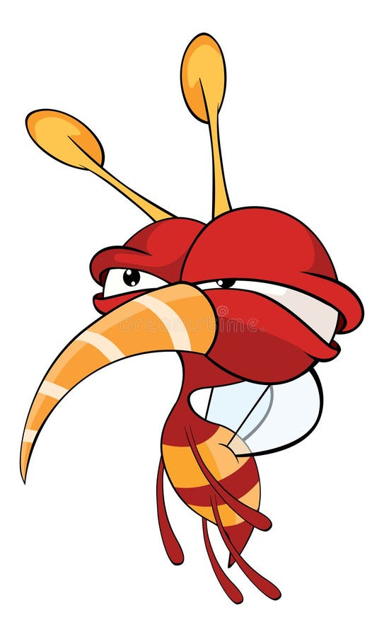 Cartoon Illustration of a Red Fly Insect Stock Vector - Illustration of ...