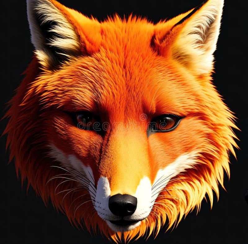 A Cartoon Illustration of a Red Fox with a Friendly Expression on Its ...