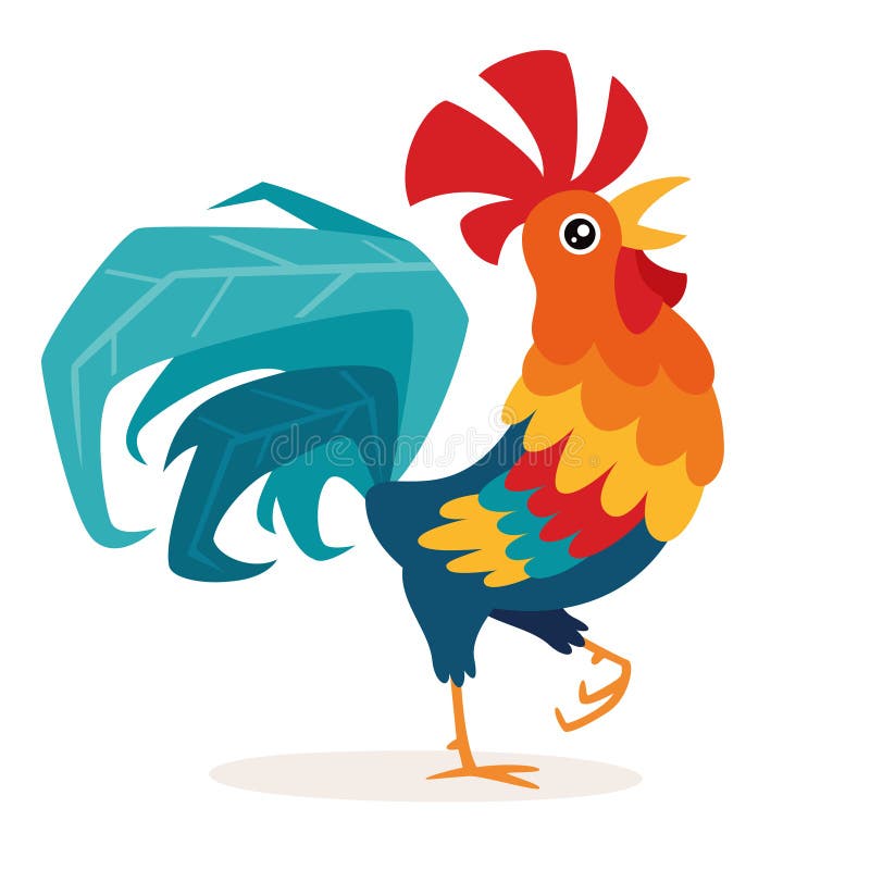 Cartoon Illustration of a Rooster Stock Vector - Illustration of ...