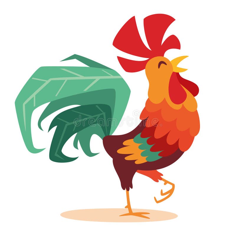 Cartoon Illustration of a Rooster Stock Vector - Illustration of ...