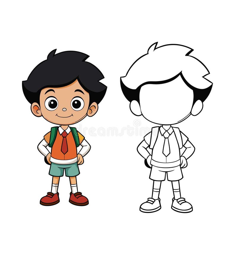 Cartoon School Boy with Backpack Vector Illustration Stock Vector ...