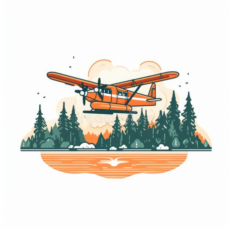 A Cartoon Illustration of a Seaplane. Stock Illustration - Illustration ...