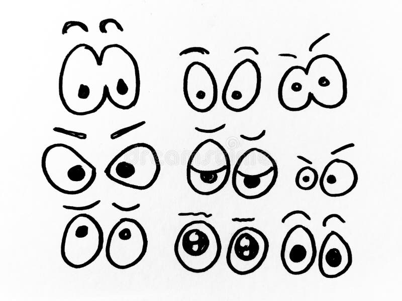 Cartoon Illustration. Set Eyes Expressions Collection Stock Image ...