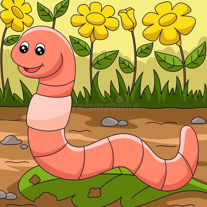 Worm Cartoon Colored Clipart Illustration Stock Vector - Illustration ...